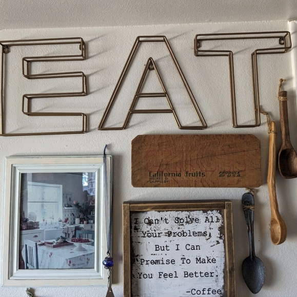 Accents | Metal Kitchen Decor Eat Sign Metal Letters Farmhouse Vintage ...